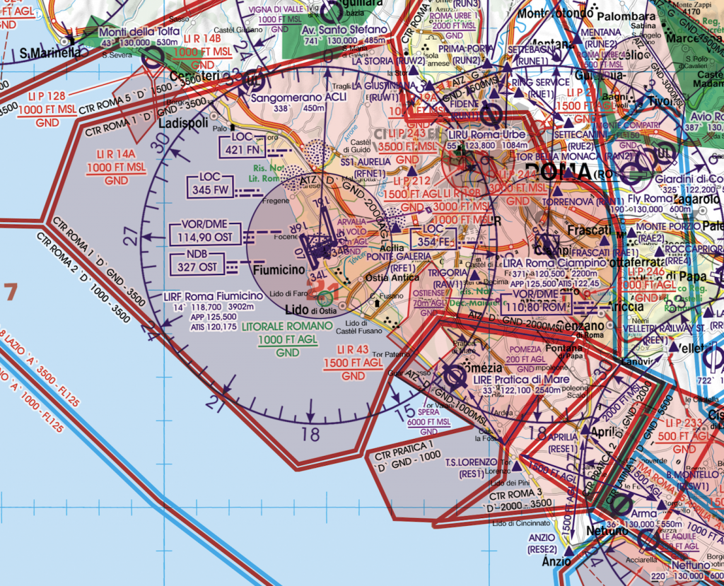 Italy Rogers Data VFR ICAO Map 2025 – Airmate shop