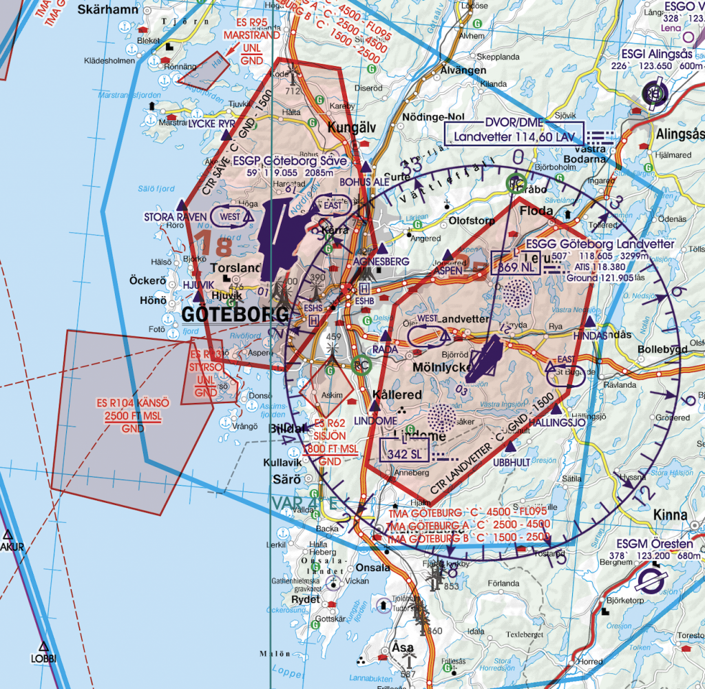 Sweden Rogers Data VFR ICAO Map 2025 – Airmate shop