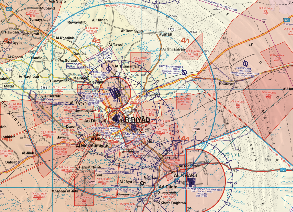 Saudi Arabia & UAE Rogers Data VFR ICAO Map 2025 – Airmate shop