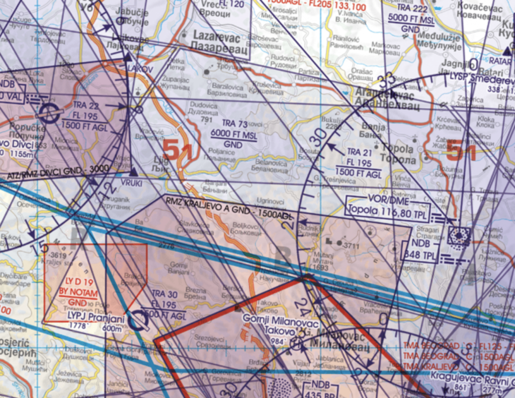 Serbia Rogers Data VFR ICAO Map 2025 – Airmate shop